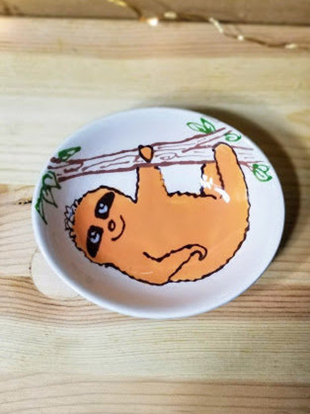 Sloth Ceramic Bowl Oval Sloth Dish Orange Sloth Sloth Ring - Etsy