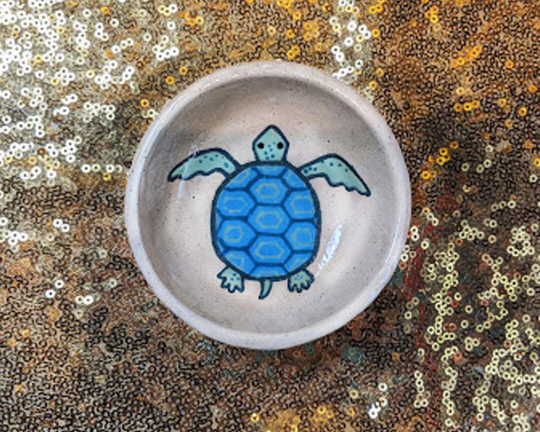 Sea Turtle Bowl, Small Ceramic Dipping Cooking Prep Bowl, Small Ring ...