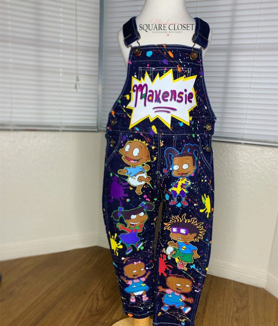 Custom Rugrats Paint Splash Overalls: African American Birthday Outfit ...
