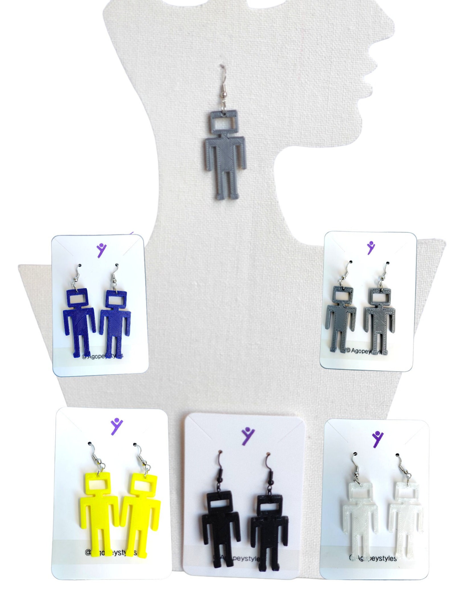 Custom Robomen 3d Dangle Earrings - Etsy