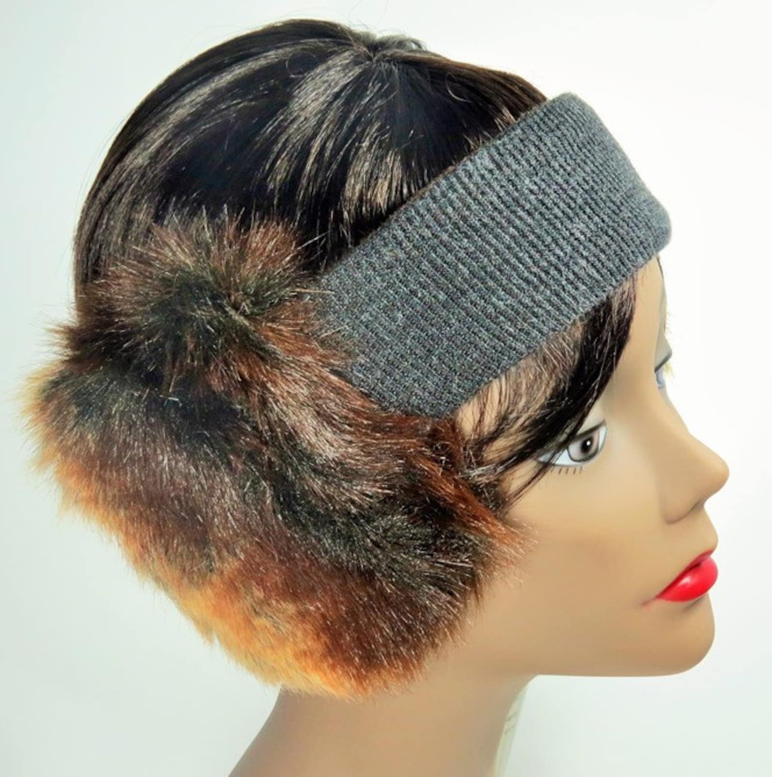 Two Bandies. Faux Fur Ear Warmers, Reversible. Headband Ear Muffs ...