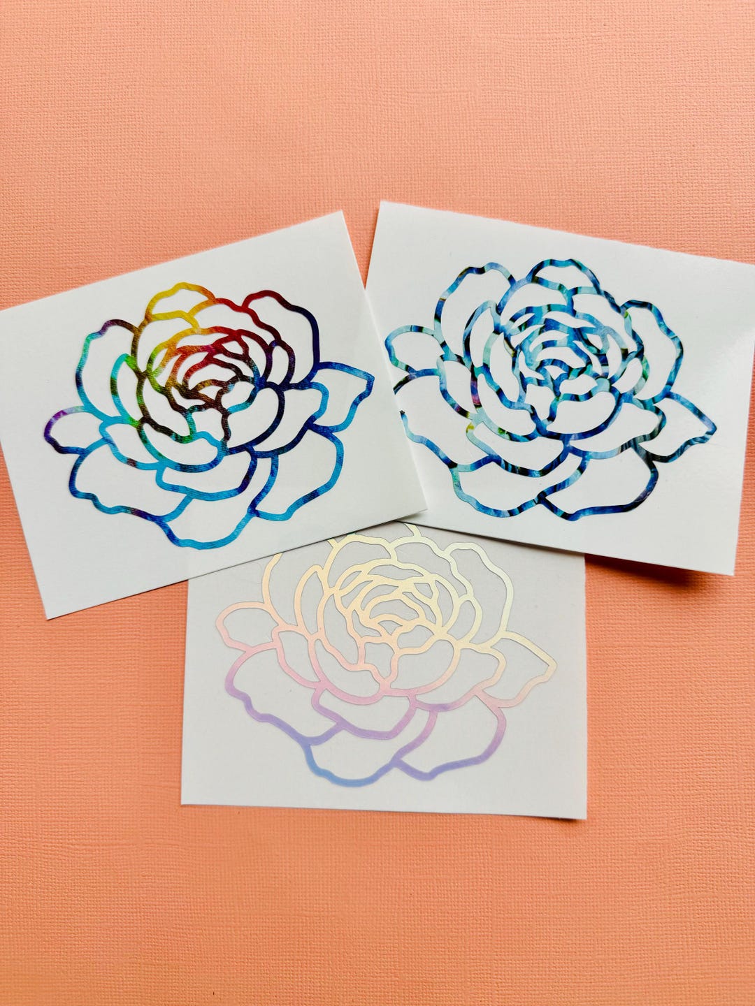 Flower Outlines Permanent Vinyl Decals - Flower Sticker - Flower Decal ...