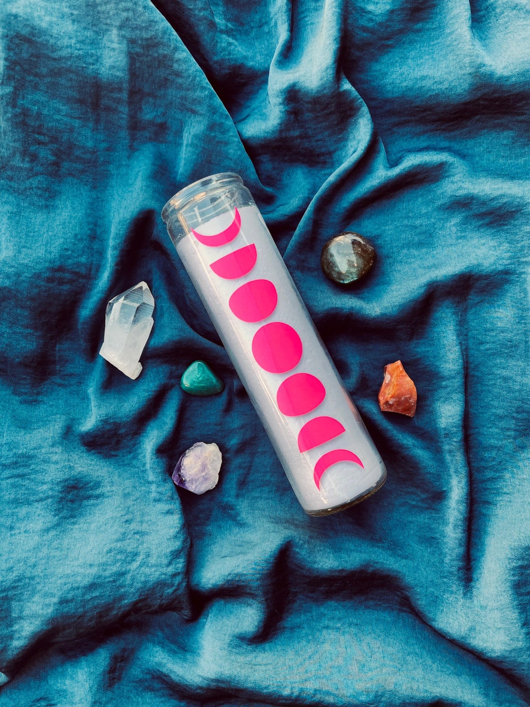 Moon Phases Candle Altar Candle Glass Jar Candle Moon Sticker Moon ...