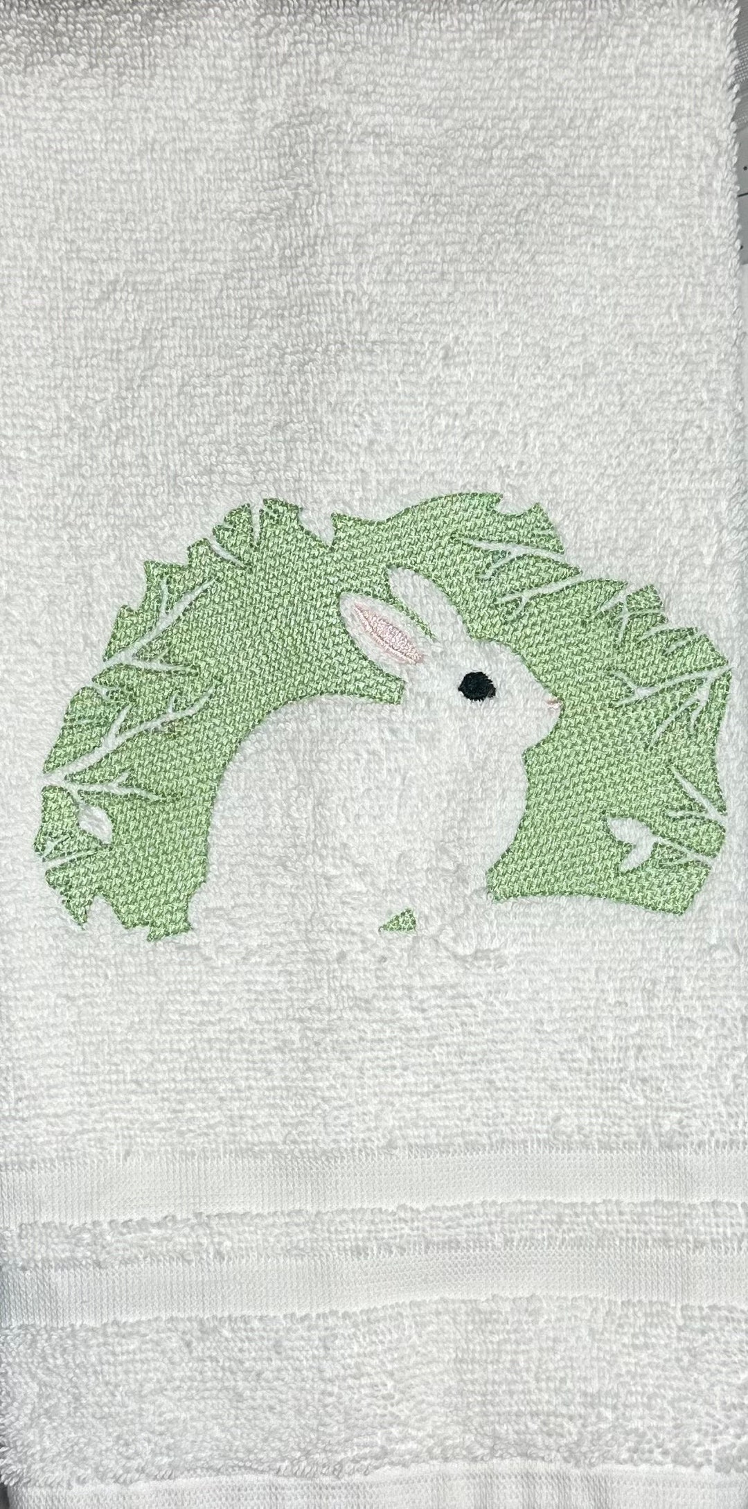 Easter Bunny embossed Embroidered Kitchen / Bath Hand Towel / Home ...