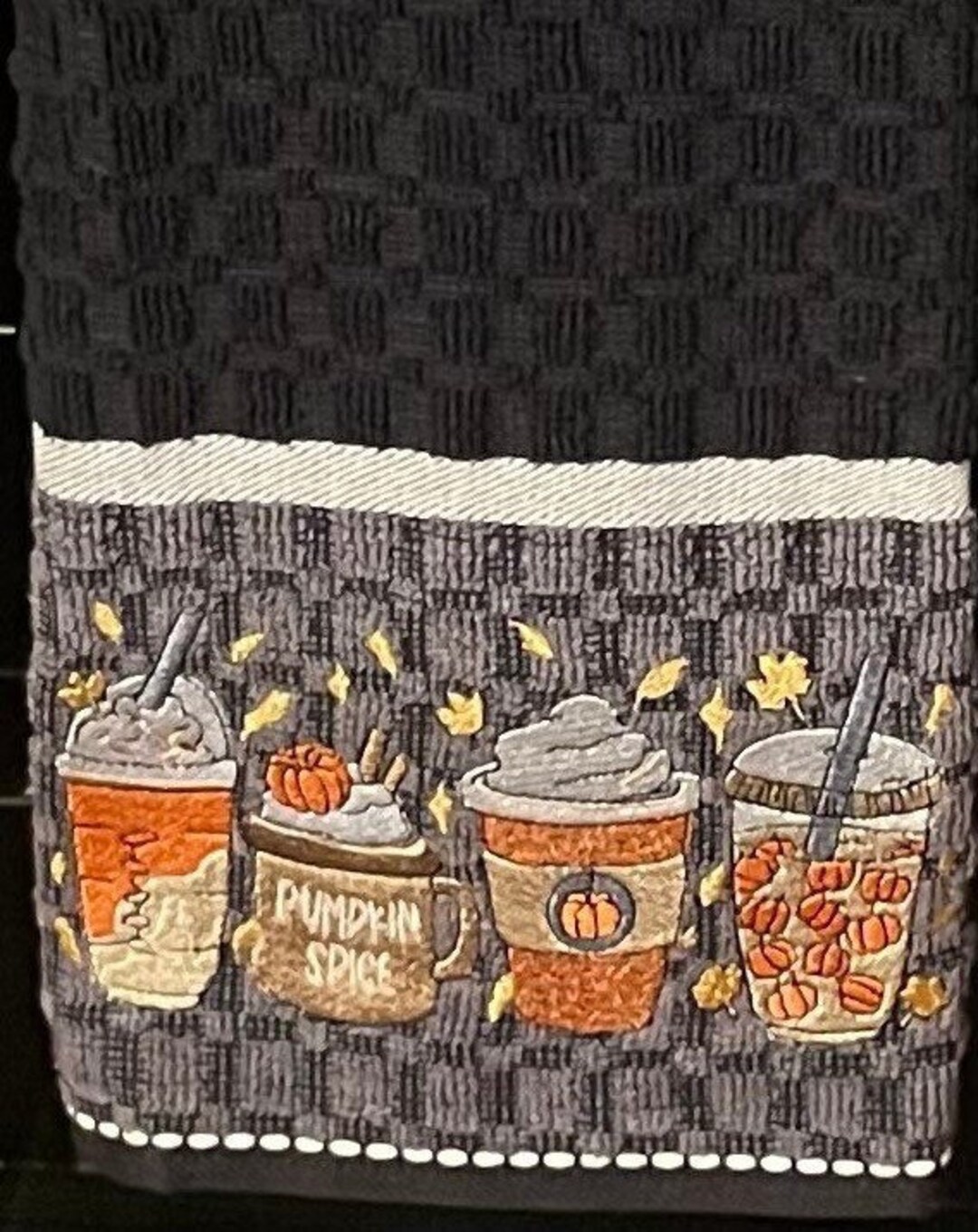 Fall Latte/coffee / Boo Embroidered Hand Towel / Home Decor - Etsy