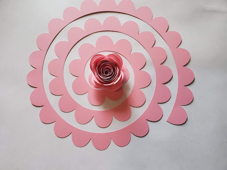 Pink Paper Flowers DIY Paper Rose Unrolled Paper Flower - Etsy
