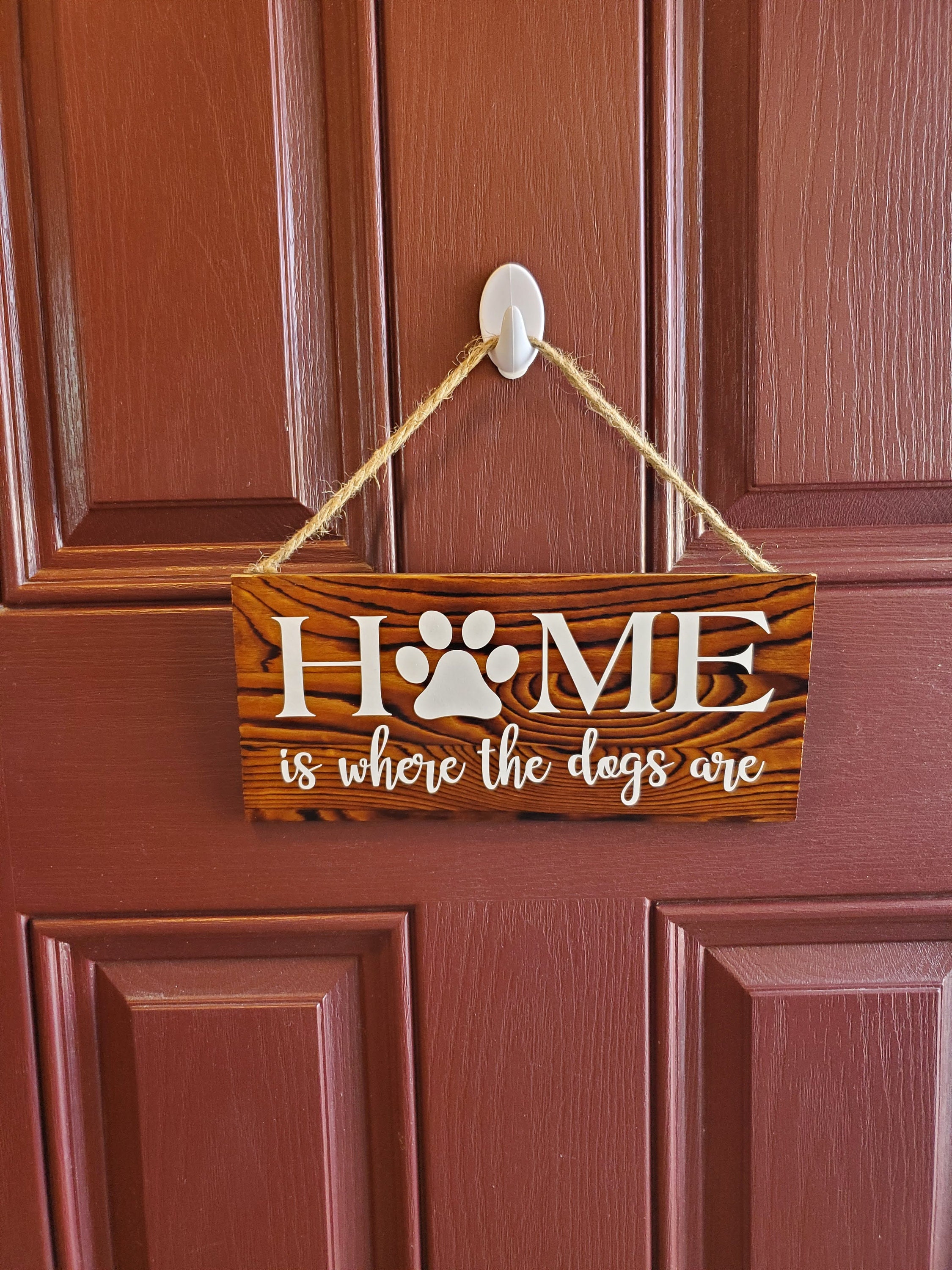 Home is Where the Dogs Are Welcome Entryway Rustic Barn Wood Pine Plank ...