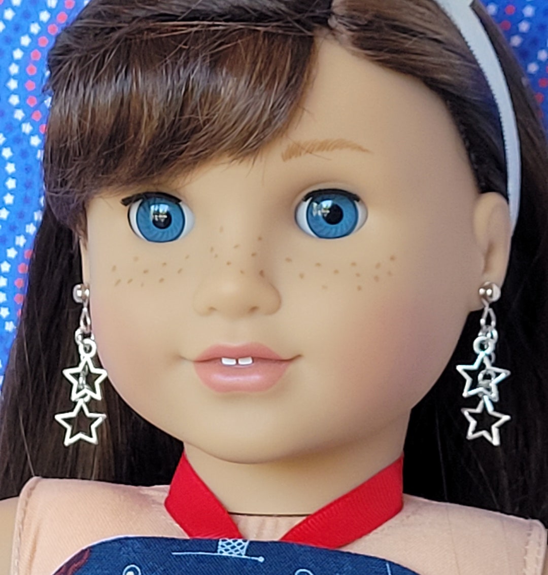 Silver Stars Earrings for American Girl and Other 18 Inch Dolls, Fourth ...