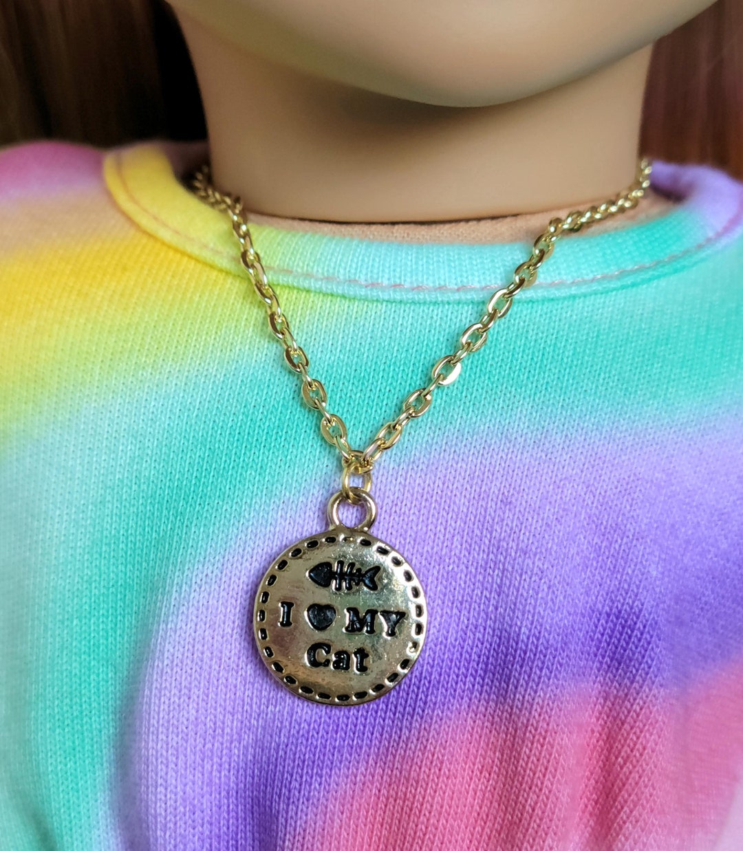 Gold Cat Lover Necklace for American Girl GOTY 2025 Summer Mckinney and ...