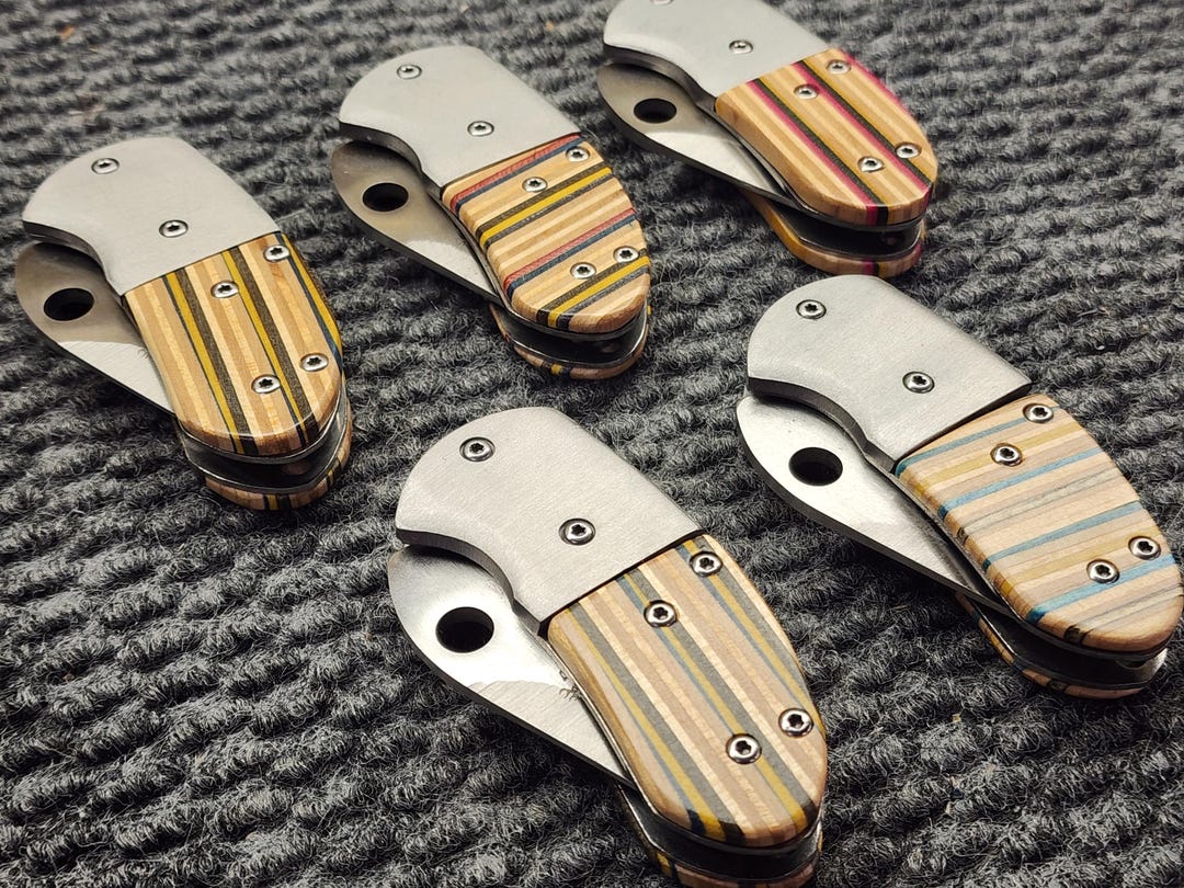 Small Pocket Knife With Recycled Skateboard Handle - Free Shipping! - Etsy