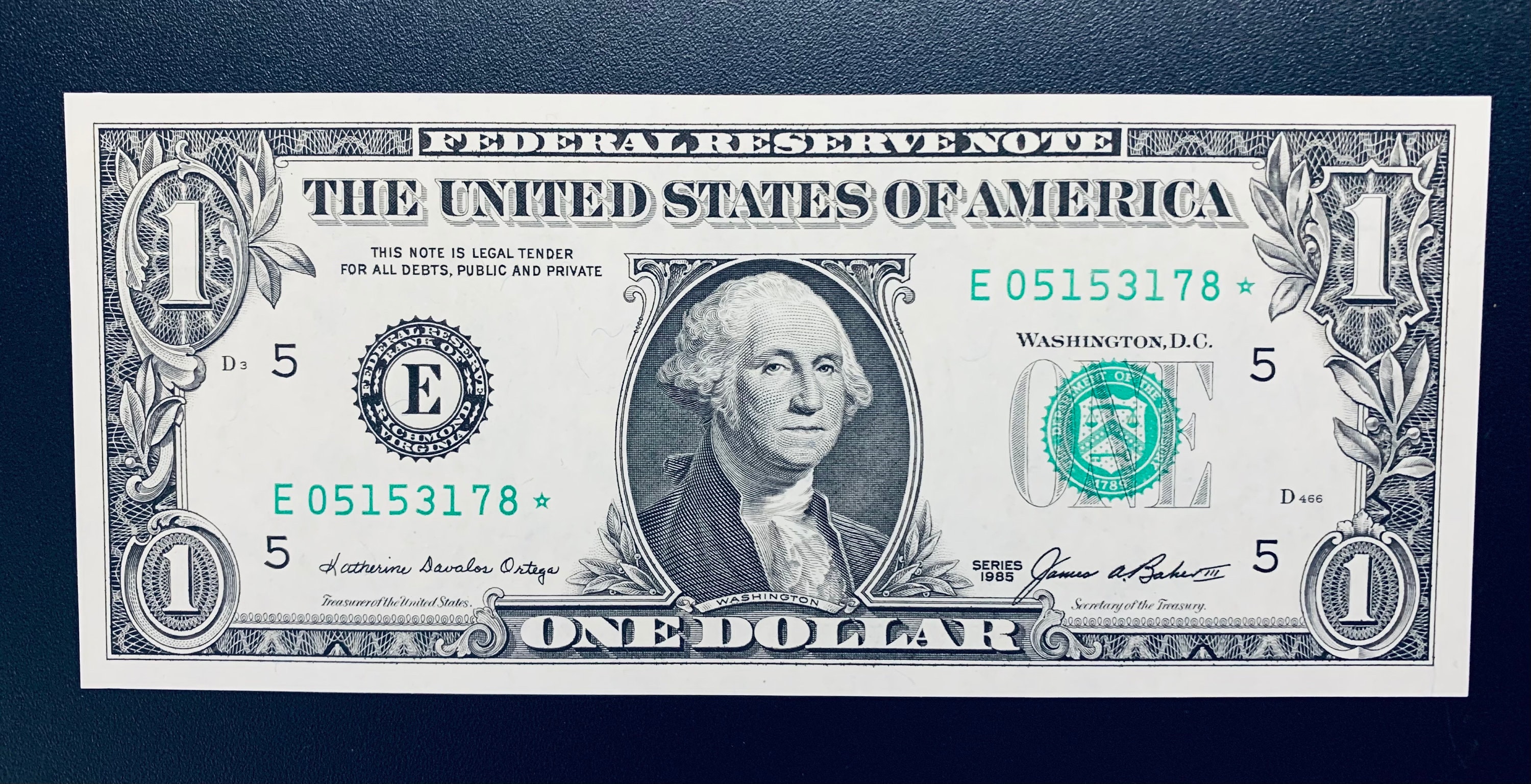 1985 One Dollar *star* Federal Reserve Note E 05153178* - Etsy