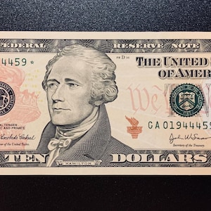 2004 A Ten Dollar Federal Reserve Star Note CA01944459* Gem ...