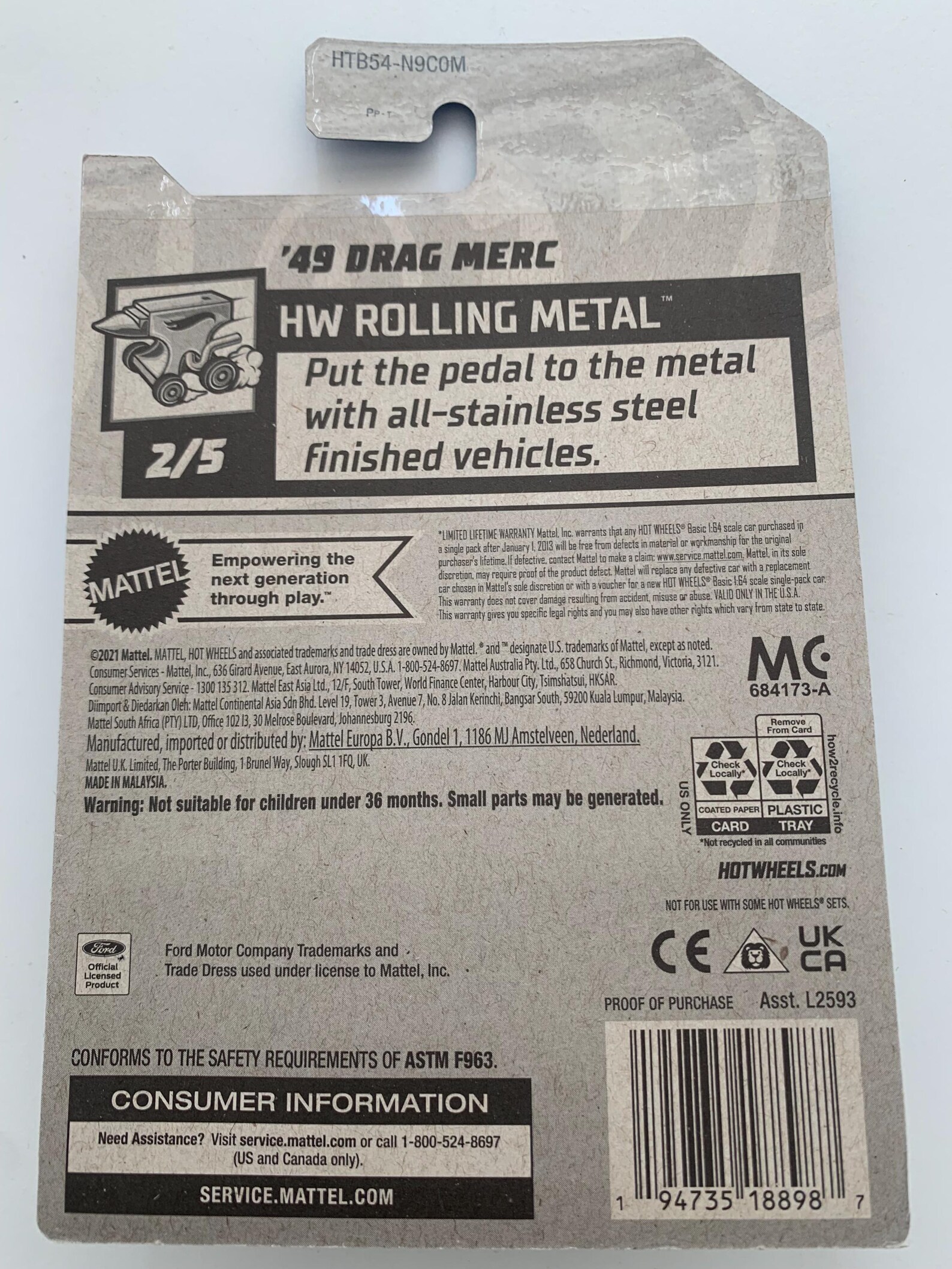 Hot Wheels '49 Drag Merc-hw Rolling Metal - Etsy