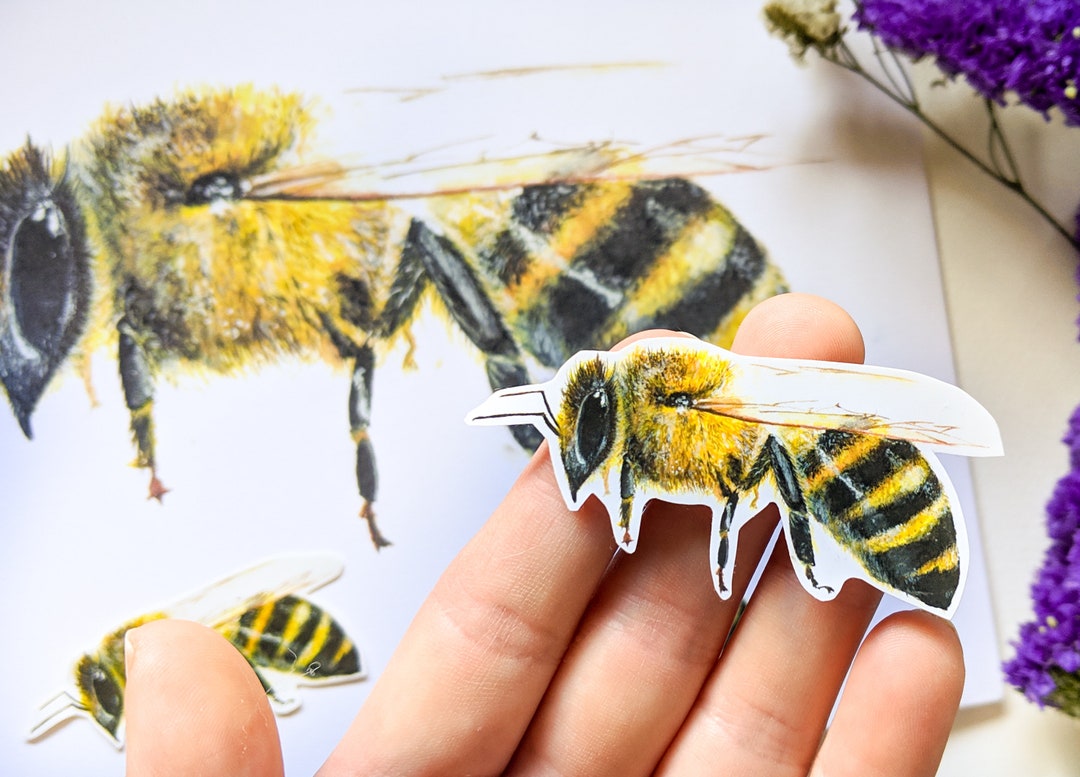Laptop Bee Sticker, Vinyl Sticker, Die Cut Honeybee Stickers, Vinyl ...