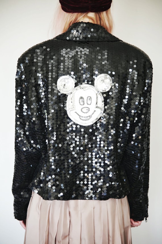 Vintage Sequins Mickey Mouse Moto Jacket - Gem
