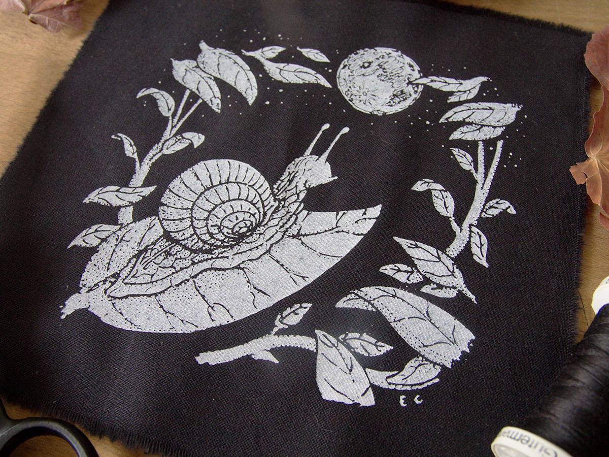 Snail & Moon Patch | Etsy