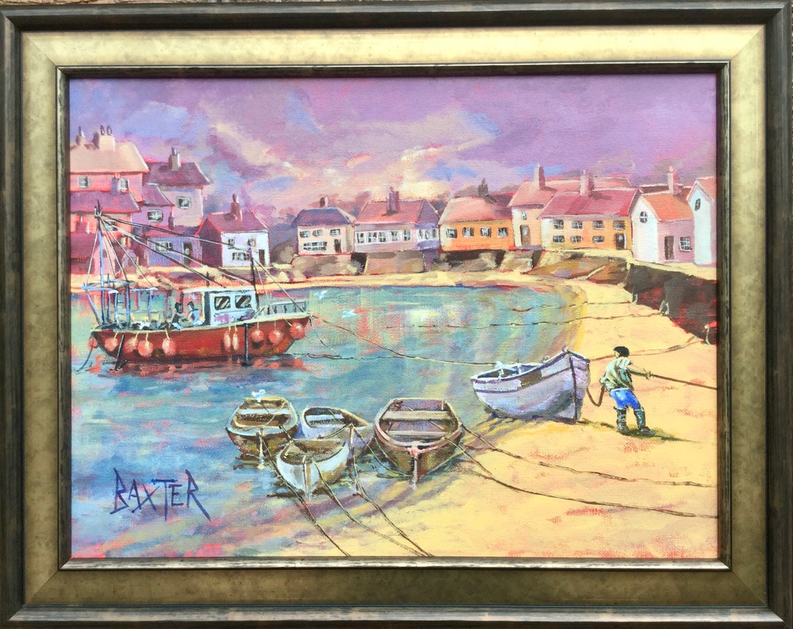 Not Print Original Painting of Mousehole , Cornwall by Barry Baxter - Etsy