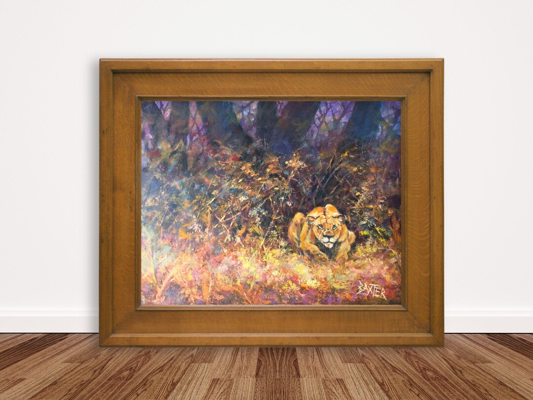 Unique Wildlife Painting of a Lioness by Barry Baxter, Not a Print ...