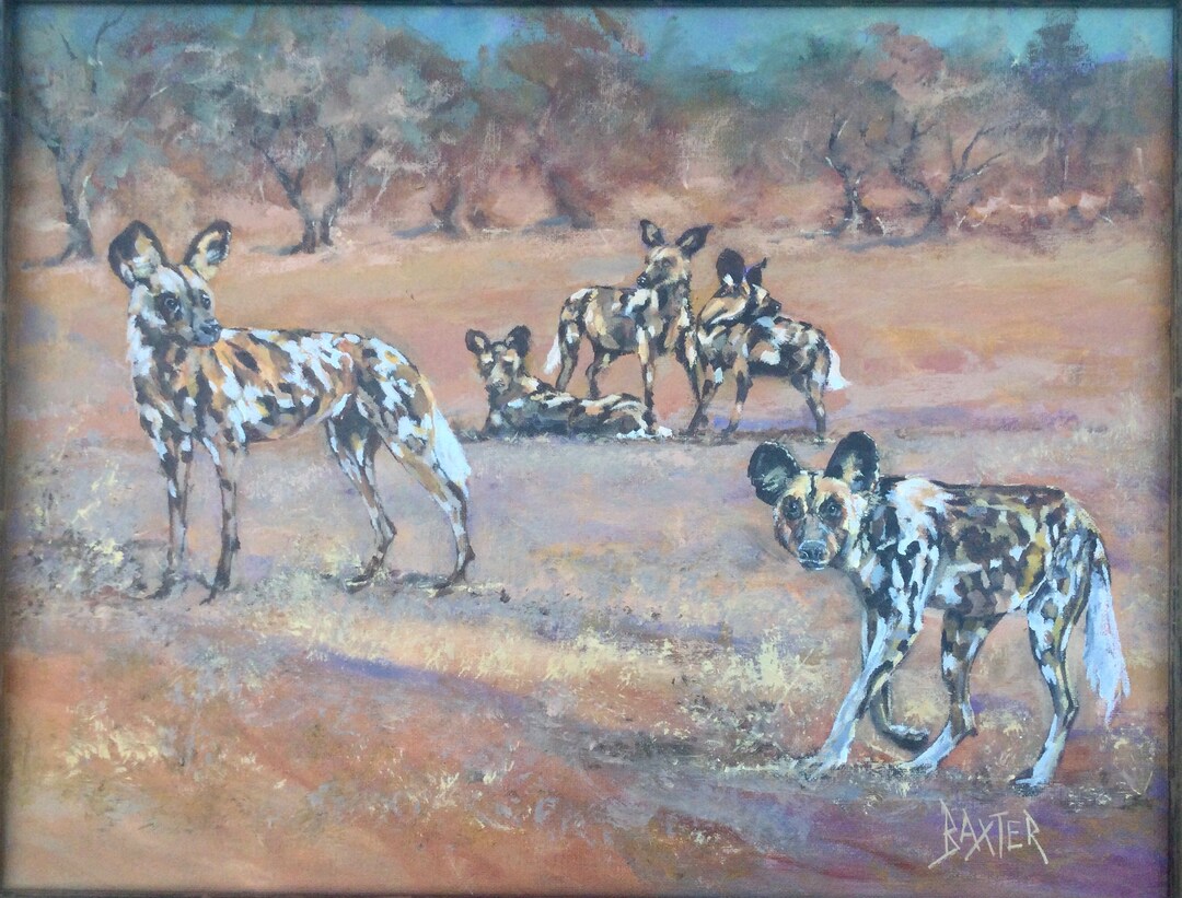 Not a Print. Original Painting of African Wildogs (3) by Barry Baxter ...