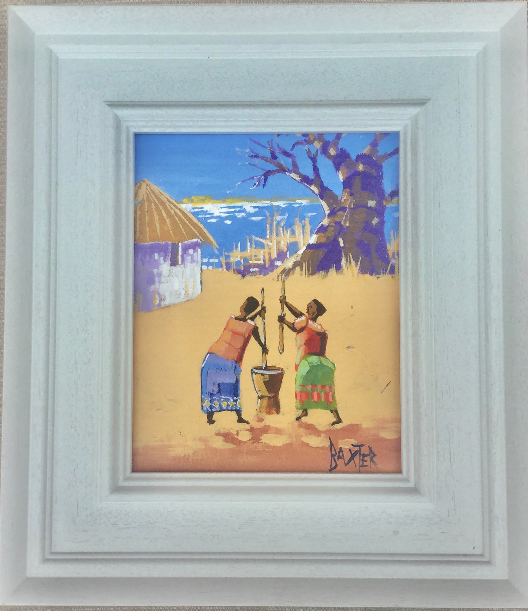 Not a Print Original Contemporary Painting of Rural African Life by ...