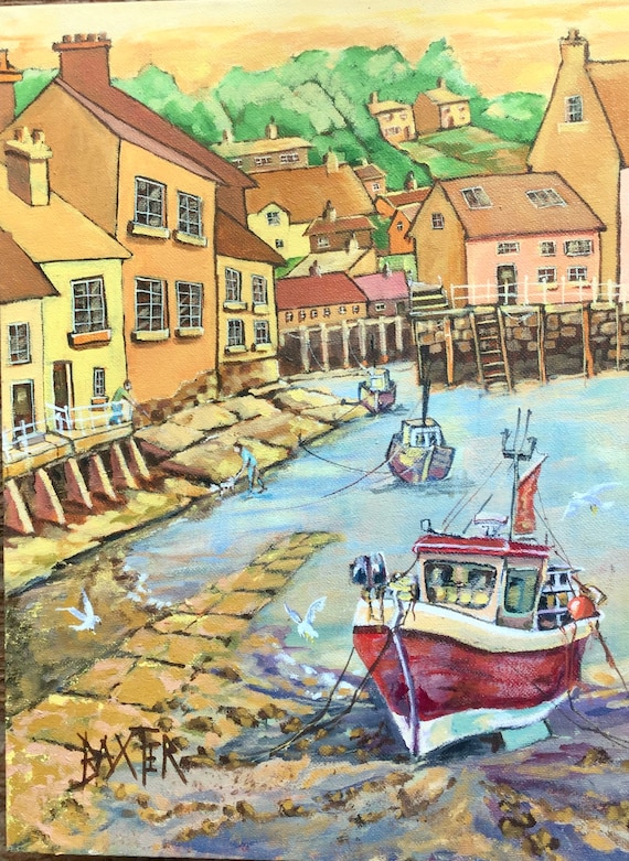 Painting Not print; Atmospheric original painting of Polperro by Barry ...