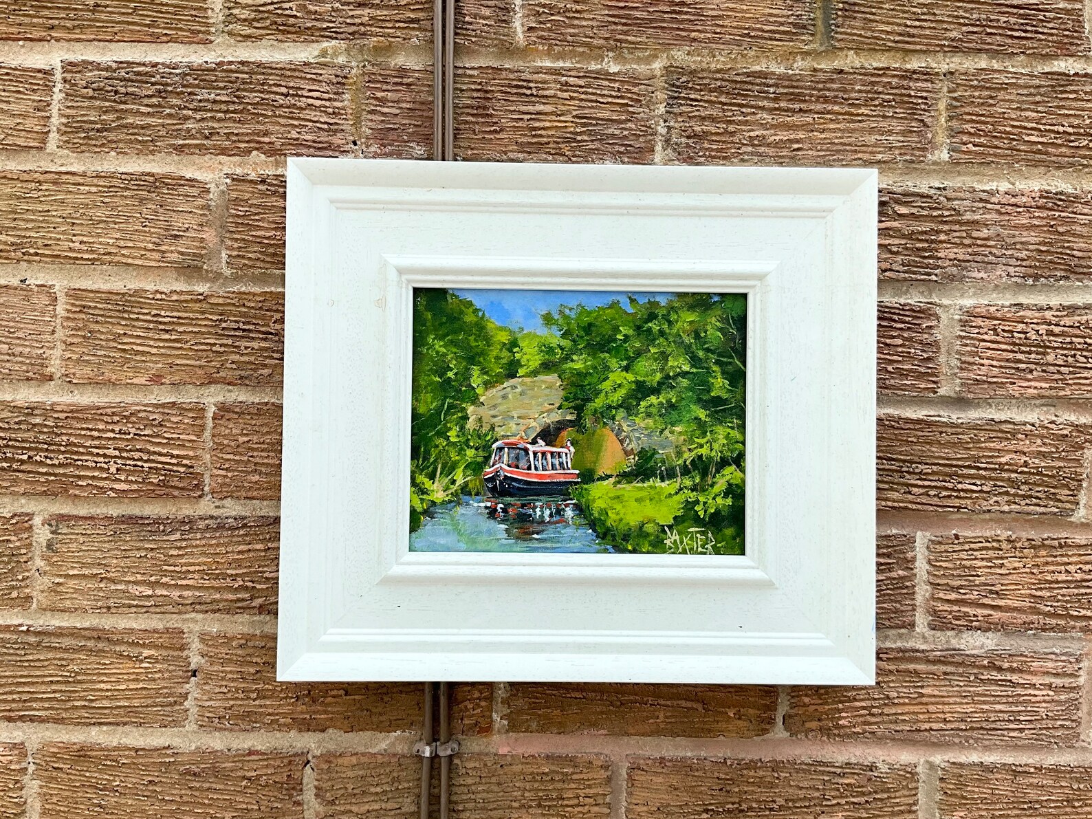 No Print Original Painting of a Narrow Boat in Woodland Area of Canal ...