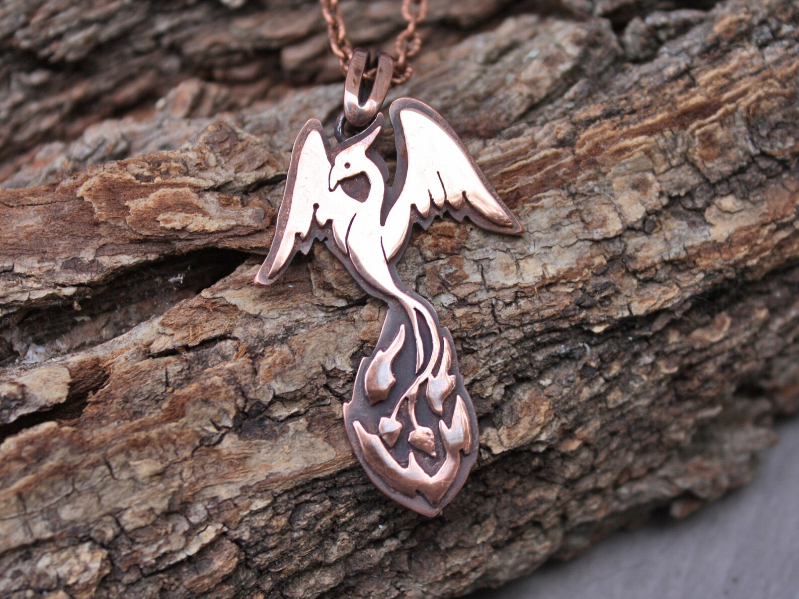 Phoenix Pendant Necklace Rebirth Necklace Fire Bird | Etsy