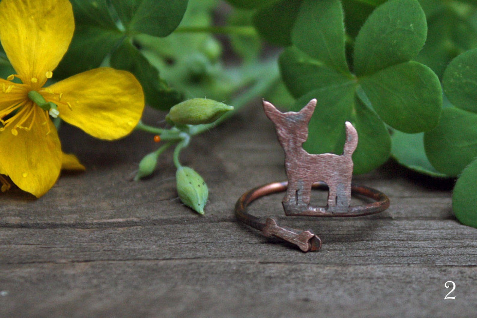 Dog Ring Puppy Ring Playing Dog Ring Dog and Butterfly | Etsy