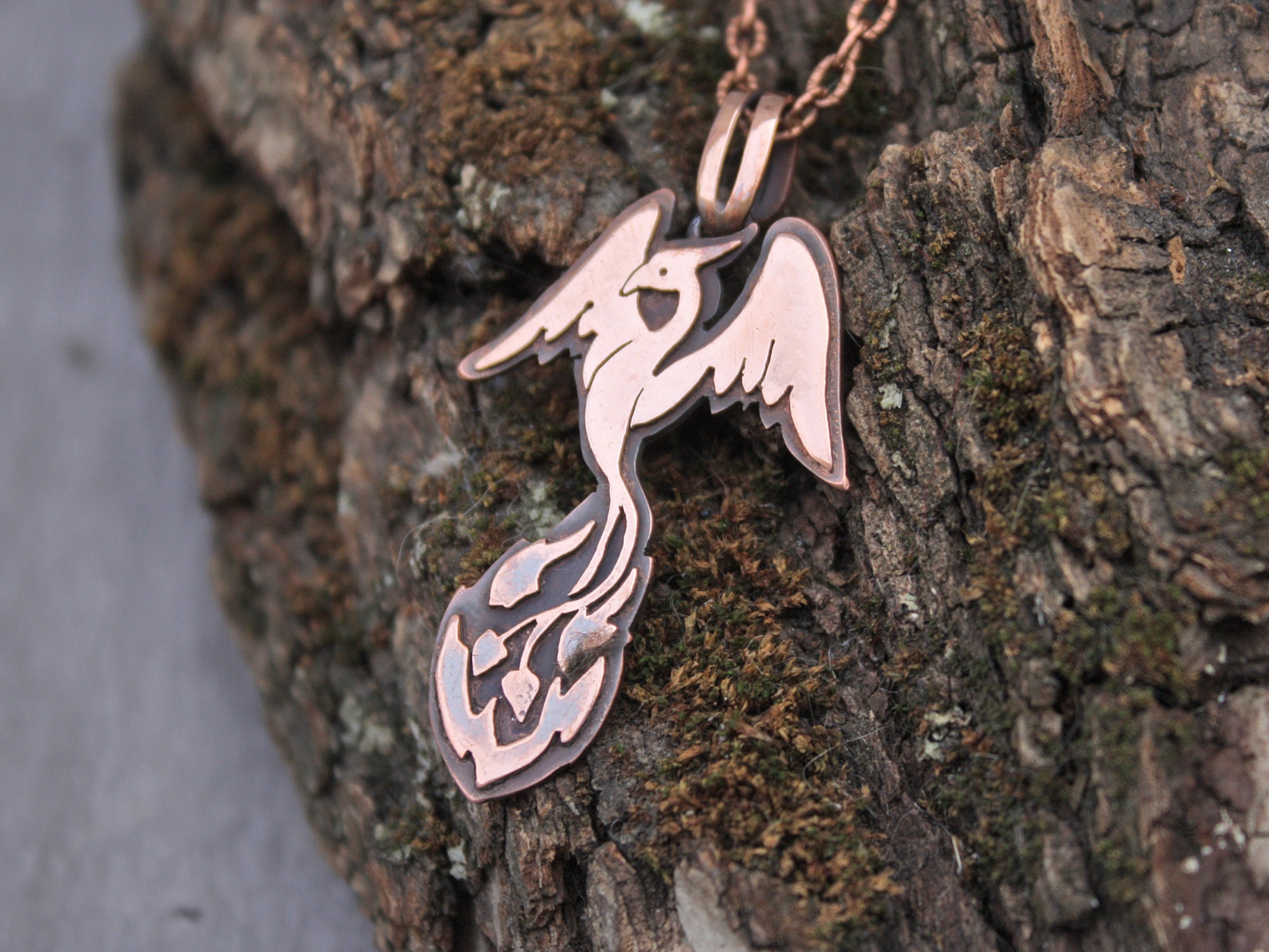 Phoenix Pendant Necklace Rebirth Necklace Fire Bird | Etsy