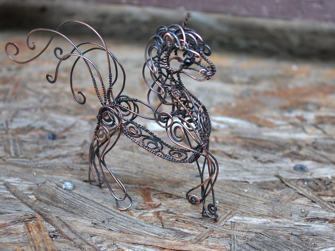 Unicorn Sculpture - Mini Real Wire Wrapped Unicorn- Metal Unicorn - Etsy