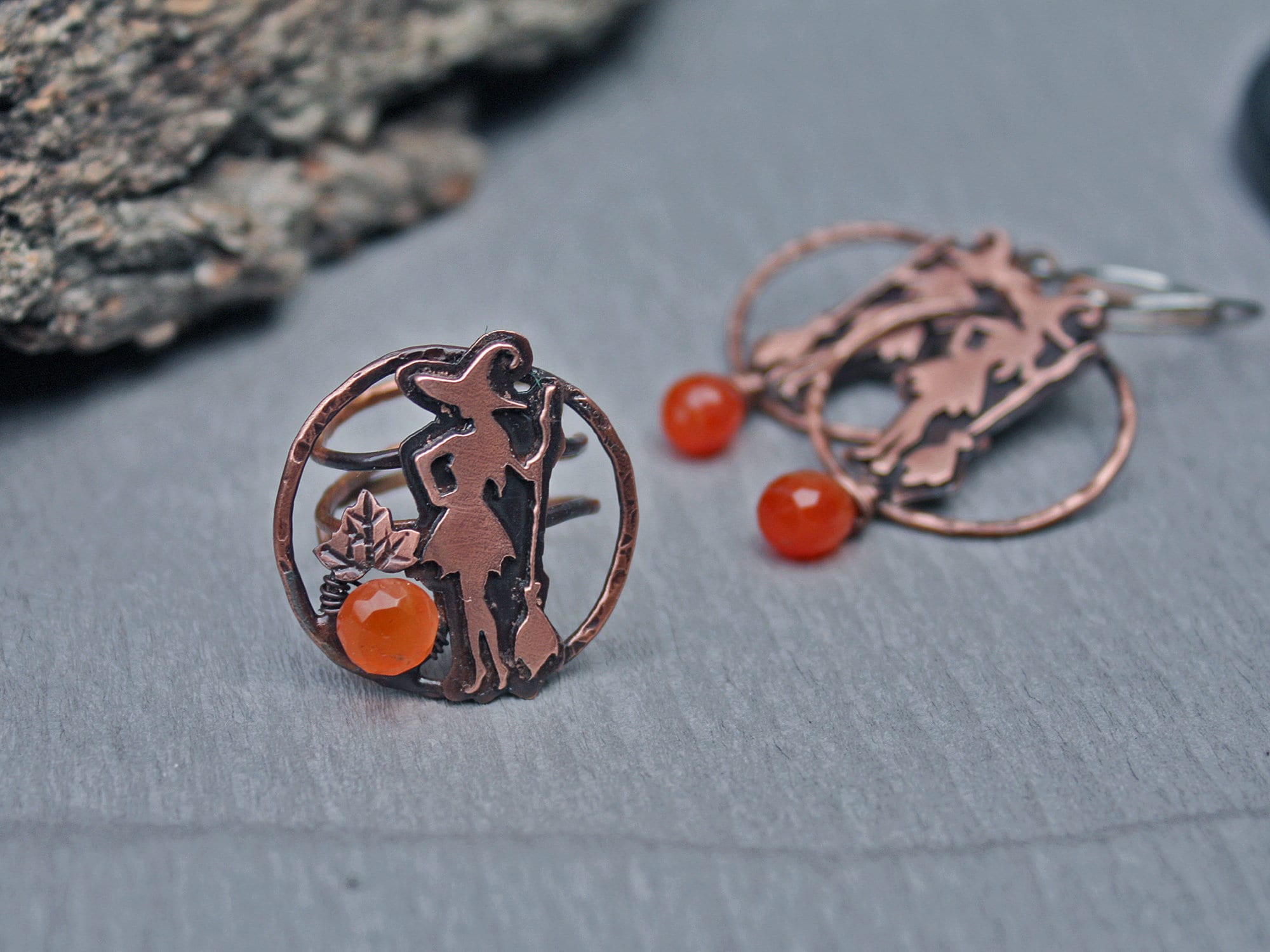 Copper Carnelian Witch Ring Halloween Handmade Witch Ring | Etsy