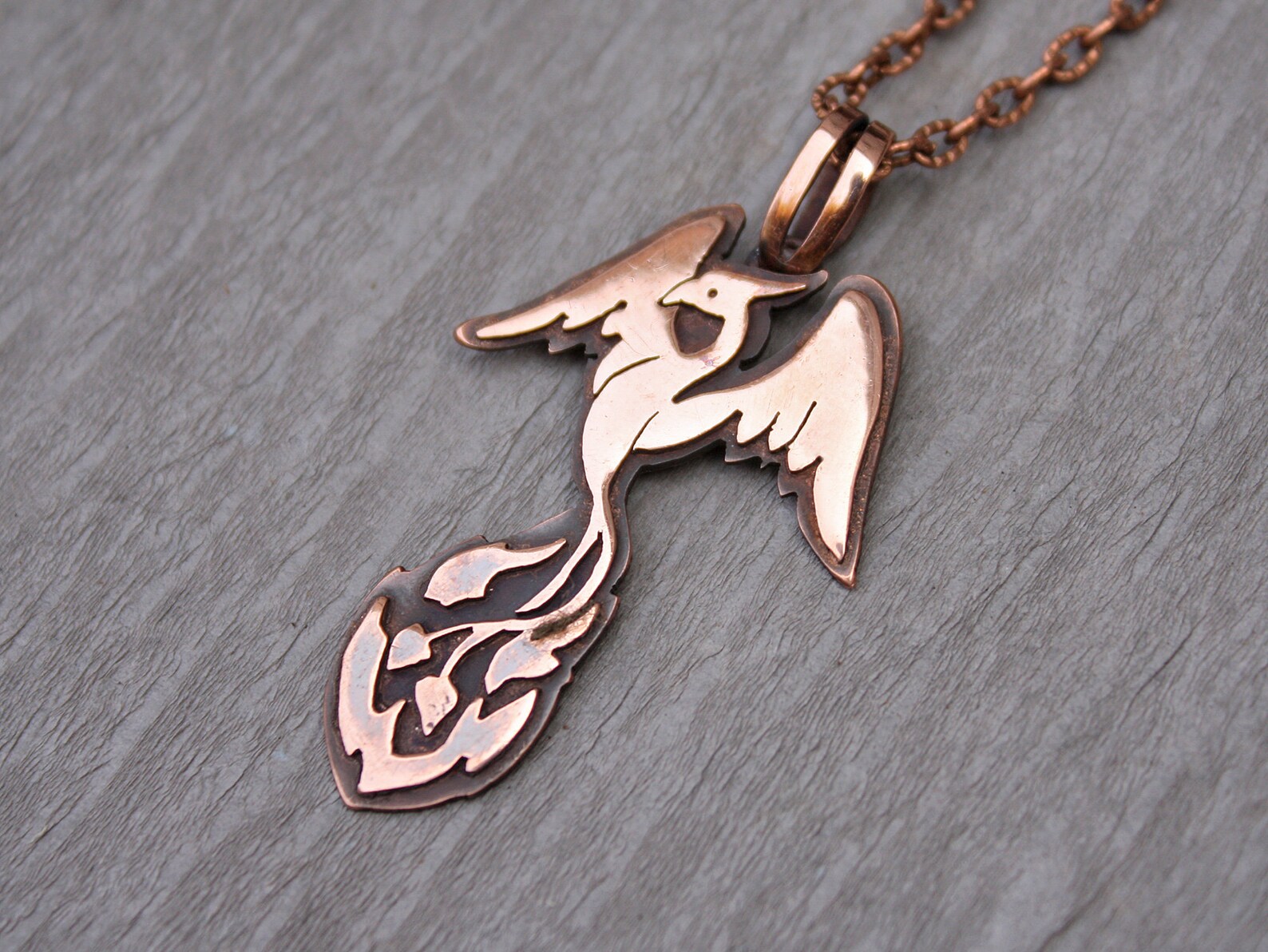 Phoenix Pendant Necklace Rebirth Necklace Fire Bird | Etsy