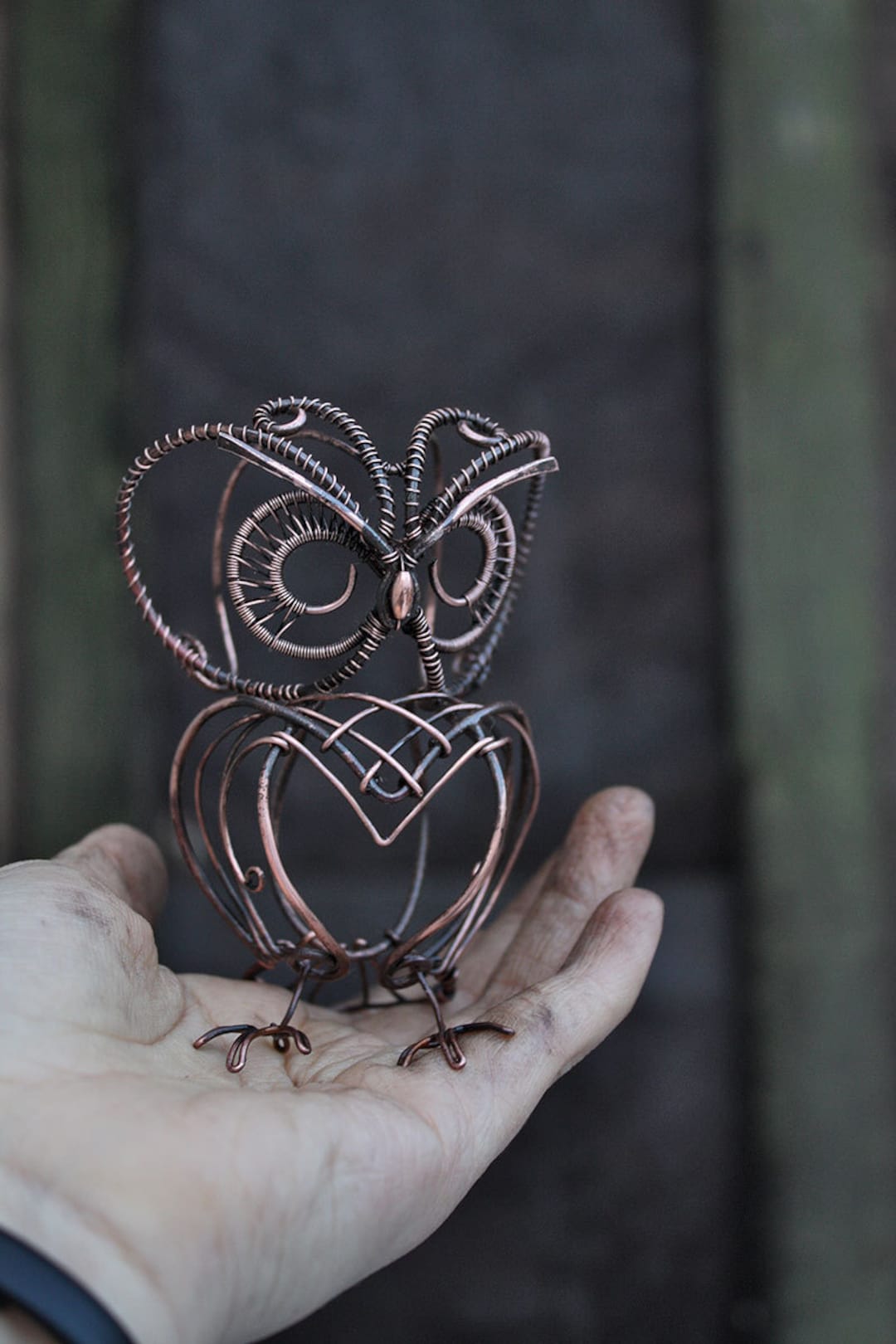 Owl Sculpture - Mini Real Wire Wrapped Owl - Metal Owl - Etsy