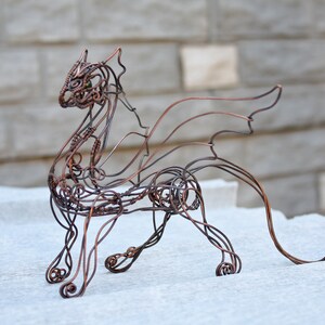 Dragon Sculpture - Mini Real Wire Wrapped Dragon - Metal Dragon ...