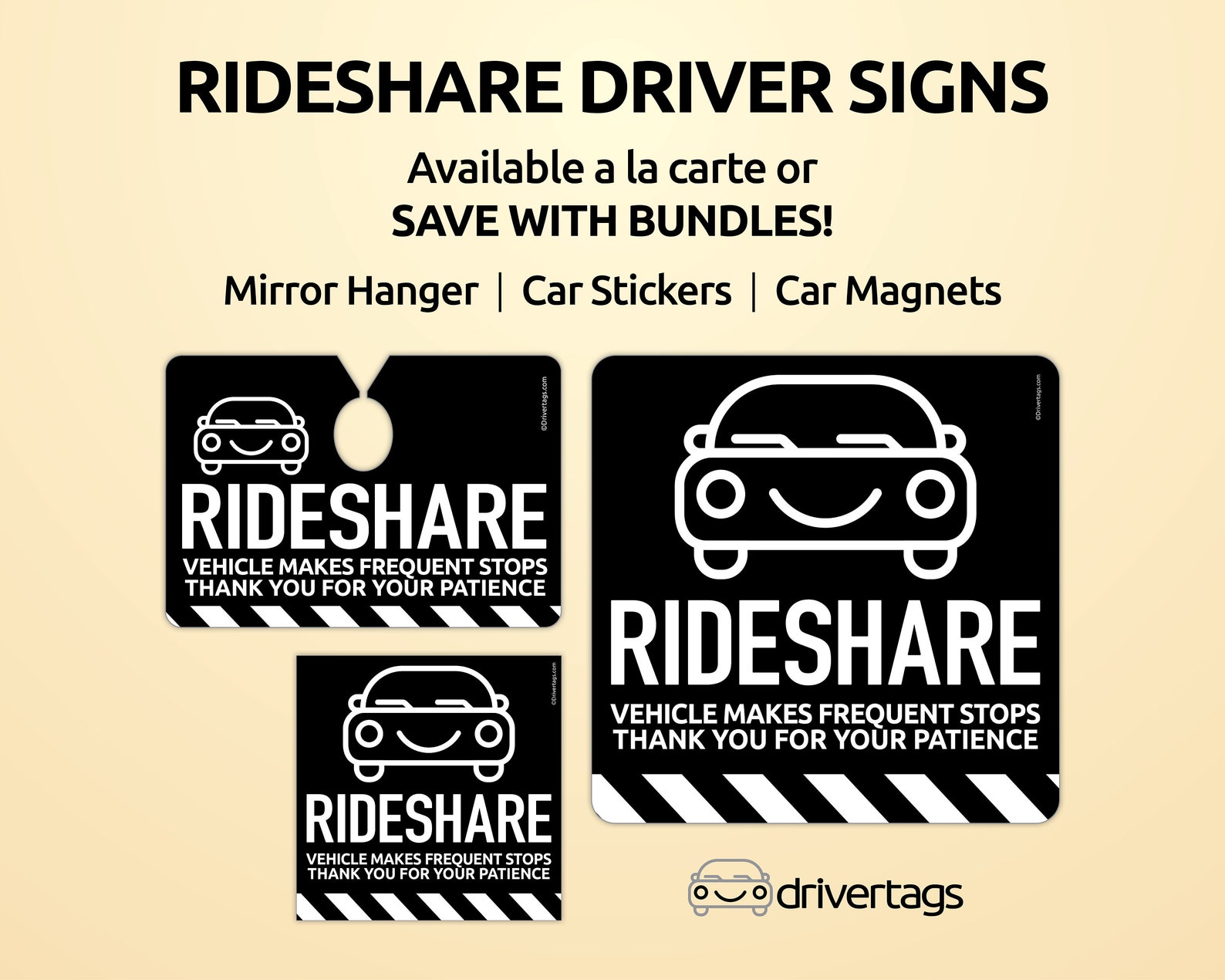 Rideshare Driver Signs Mirror Hanger Stickers Car Magnets | Etsy