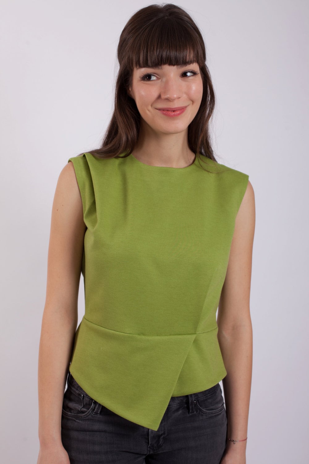Chartreuse Top Damen Top Peplum Top elegantes Top grüne - Etsy.de