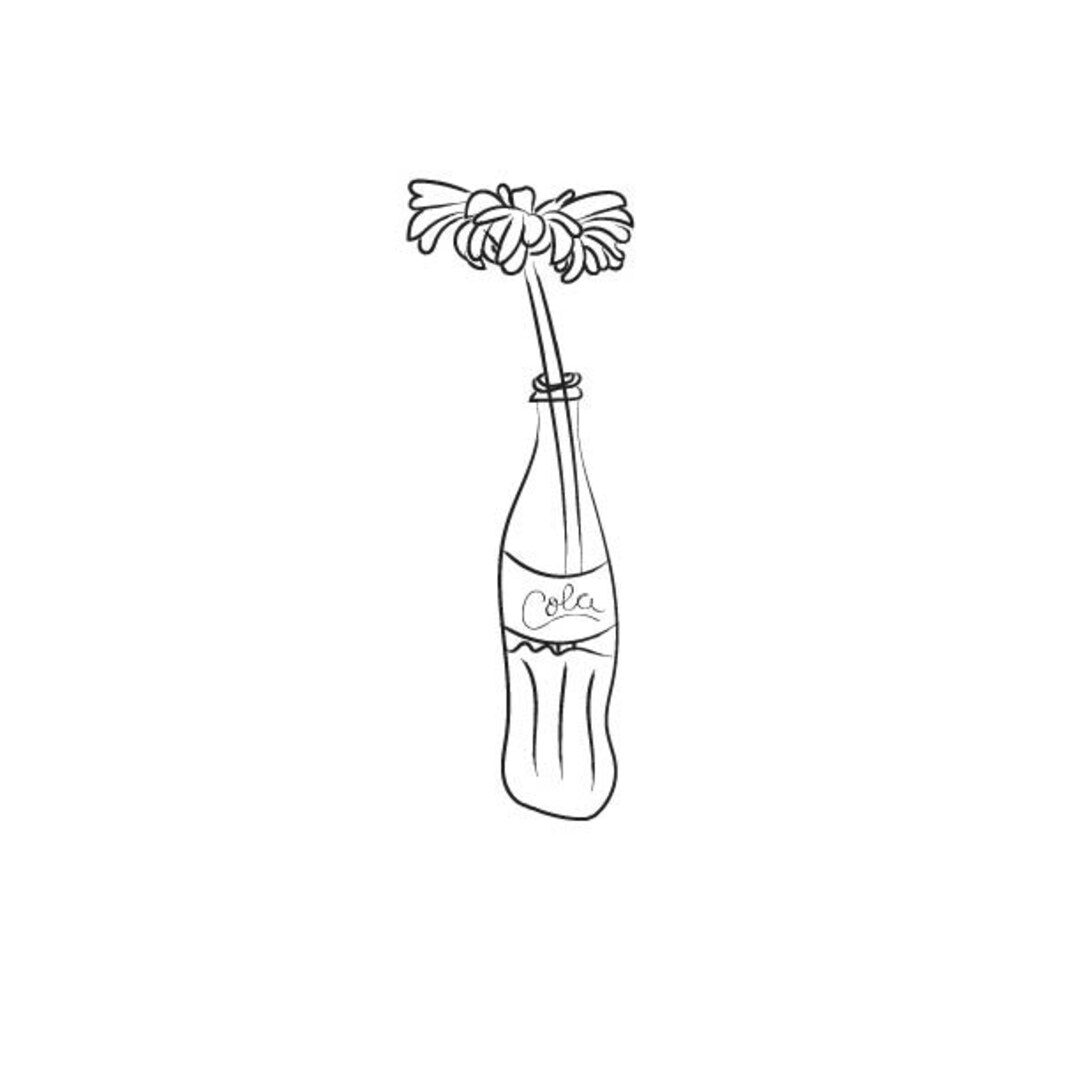 Flower in a Bottle Digital Drawing - Etsy