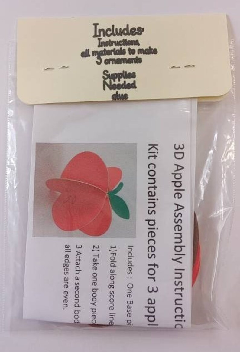 DIY Kit, Autumn Apples, Paper Craft Kit, Handmade Gift, Adult/children ...