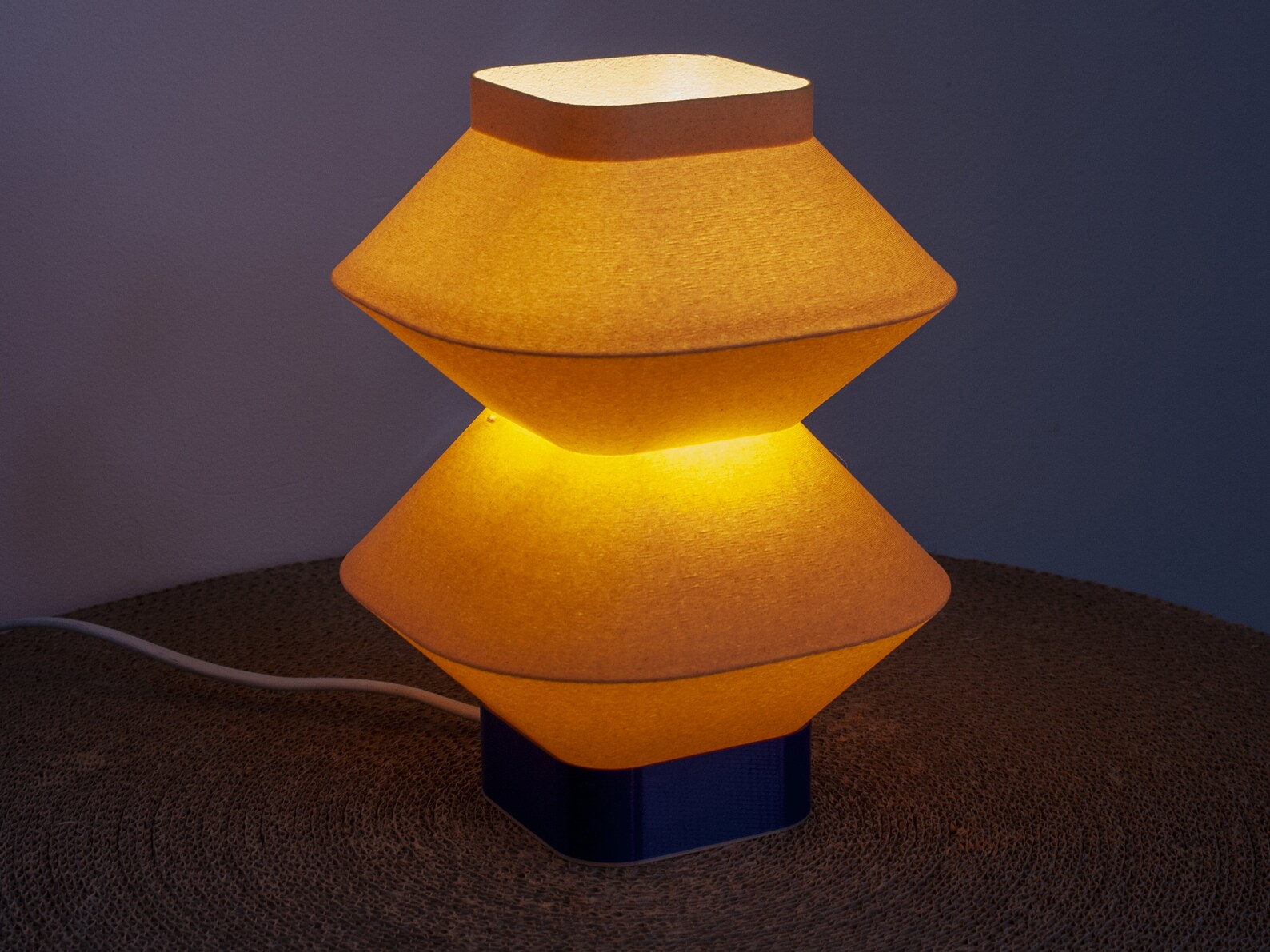 MINKA Oak Lamp: Indigo Base, Modern Bedside Lighting - Etsy