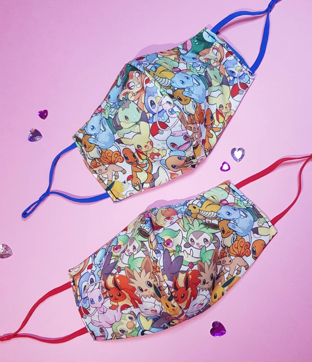 Pokemon Facemask Red V Blue - Etsy