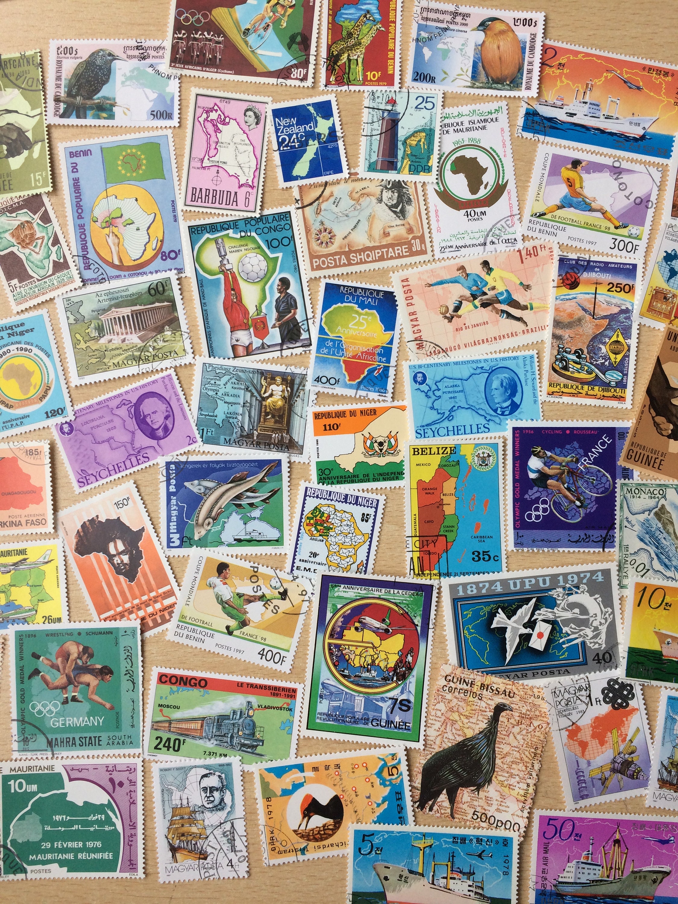 Map Travel Postage Stamps Worldwide Used for Junk Journals - Etsy