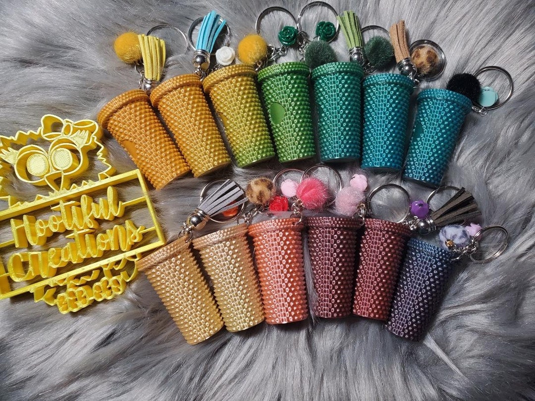 Coffee Cup Keychains - Multicolor - 3d Printed - Tassels - Tumbler ...