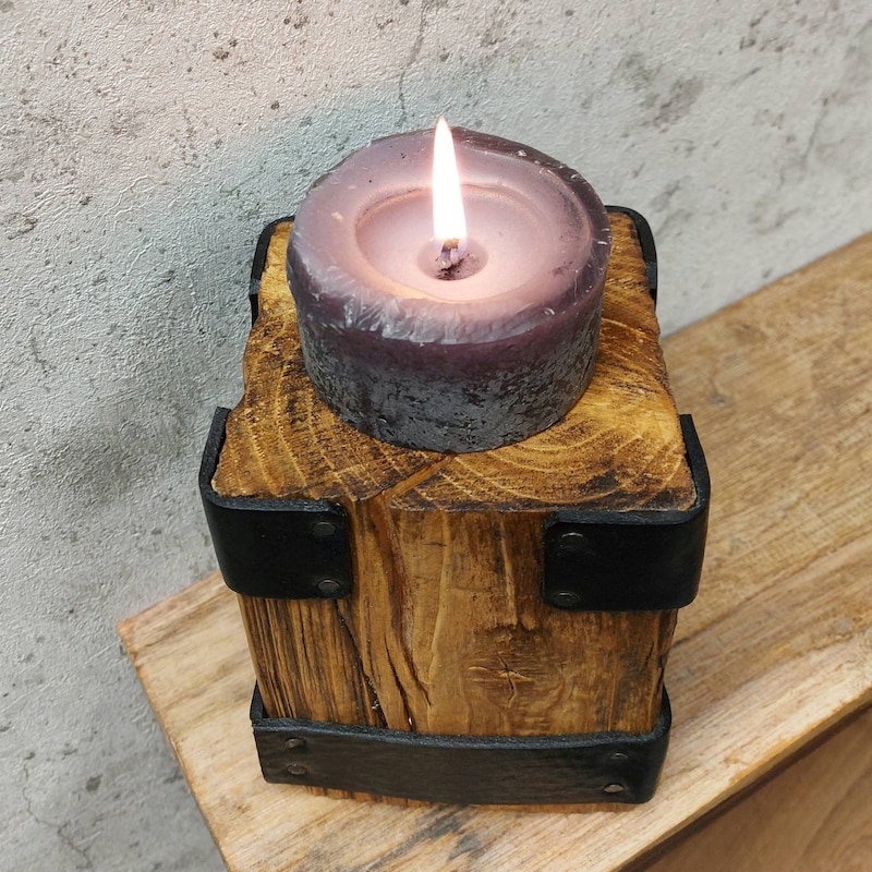 Rustic Wood Candle - Etsy