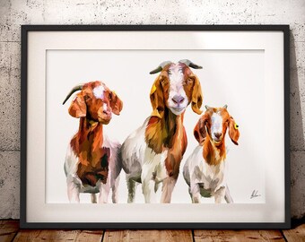 Goat Print | Etsy