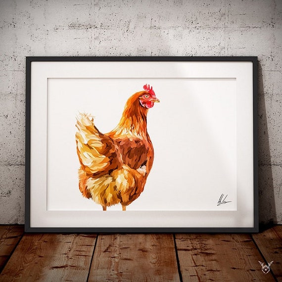 Chicken Print Chicken Art Chicken Painting Chicken - Etsy