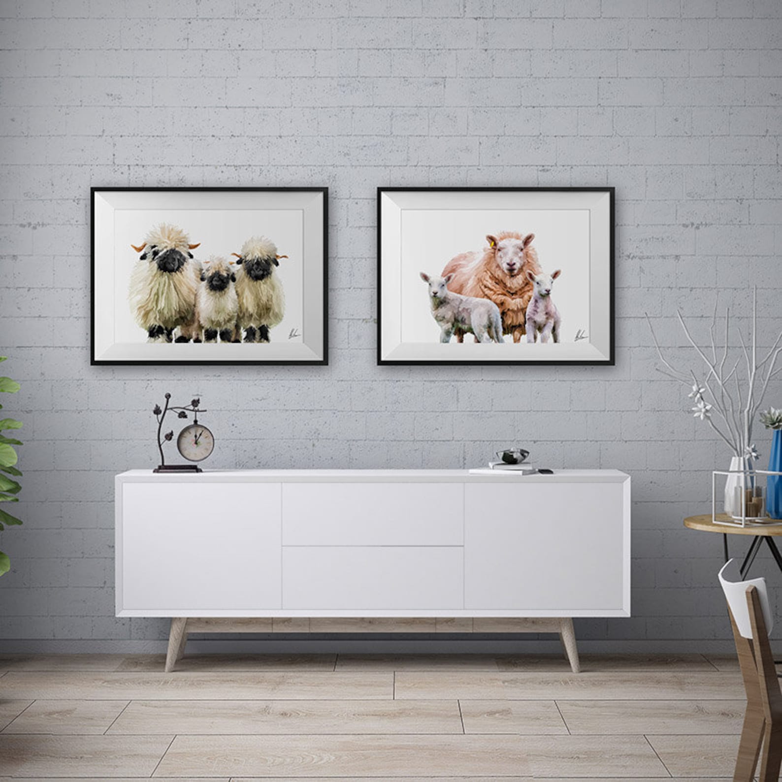 Valais Blacknose Sheep Painting Valais Blacknose Sheep Art - Etsy