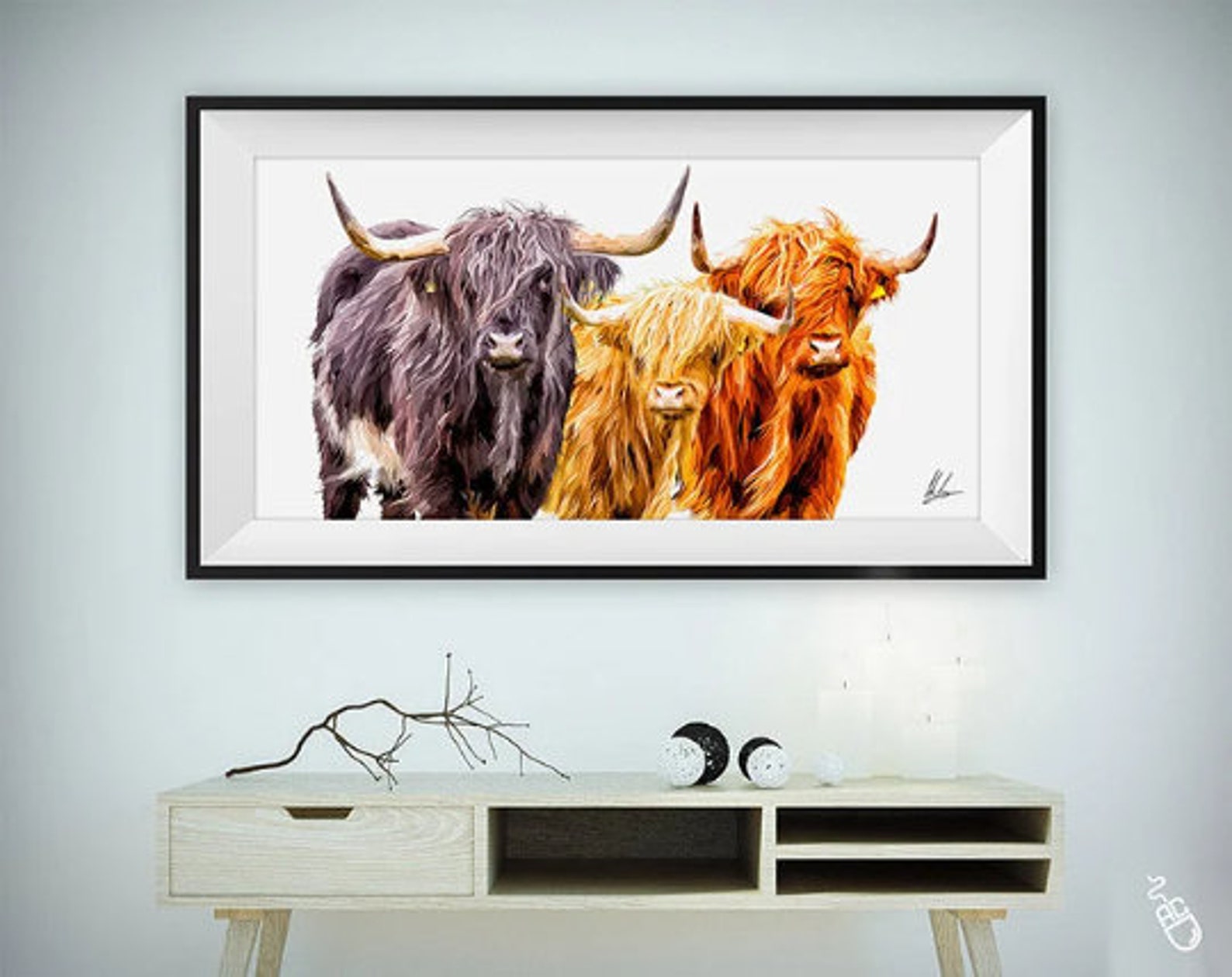 Highland Cow Print Highland Cow Art Colourful Highland Cow - Etsy UK