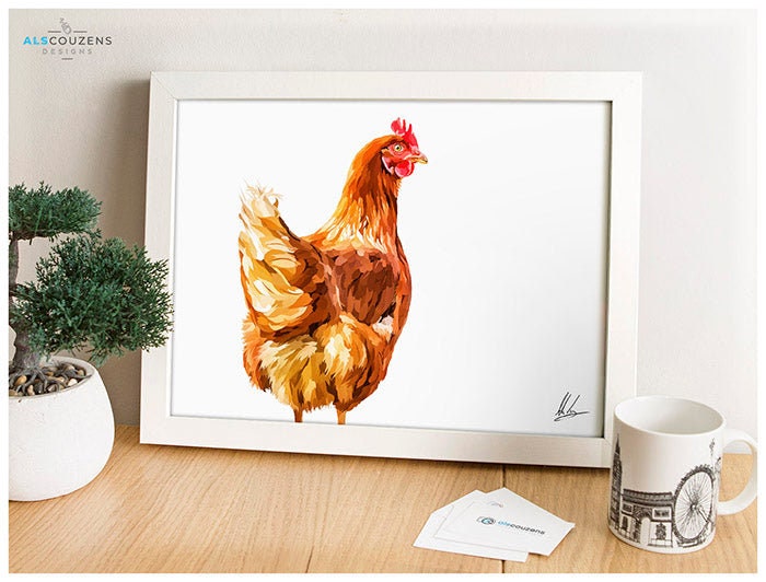 Chicken Print Chicken Art Chicken Painting Chicken - Etsy UK