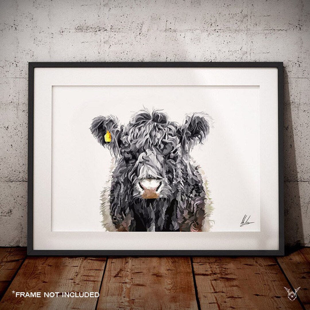 Belted Galloway Painting Cow Print Belted Galloway Cattle Art Print Cow ...