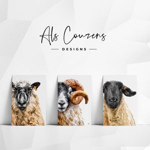 Suffolk Sheep Painting - Sheep Head Art Print - Sheep Print - Suffolk ...